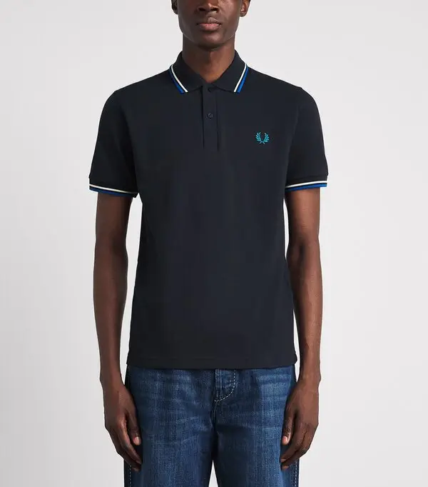 Fred Perry Cotton Twin Tipped Polo Shirt - Navy