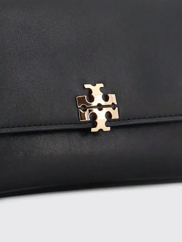 Tory Burch Charlie Leather Shoulder Bag With Double T Logo And Removable Strap