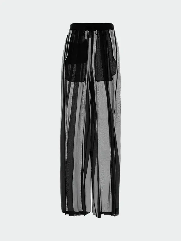 Dolce & Gabbana Silk Palazzo Trousers With Drawstring
