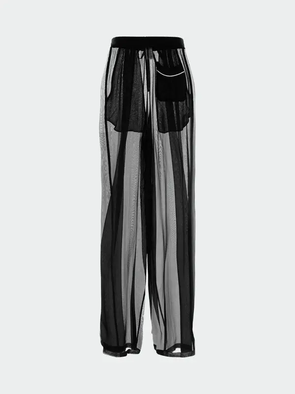 Dolce & Gabbana Silk Palazzo Trousers With Drawstring