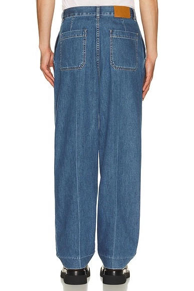 Bottega Veneta Atlantic Blue Denim Wide Leg Trousers