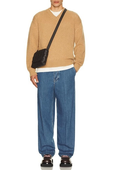 Bottega Veneta Atlantic Blue Denim Wide Leg Trousers