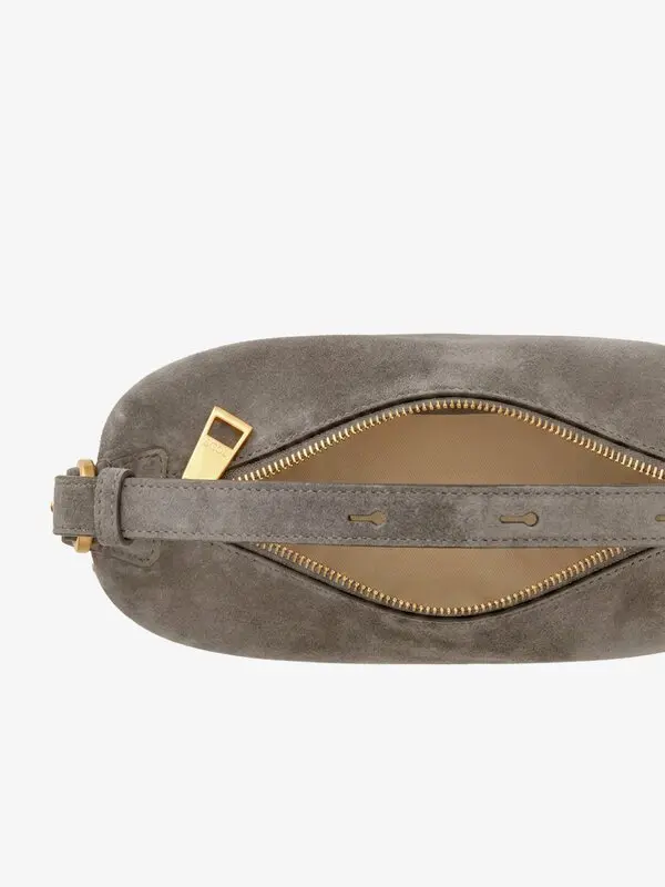 TOD'S Mini Bag Metal Dots Suede Crossbody Bag - Grey