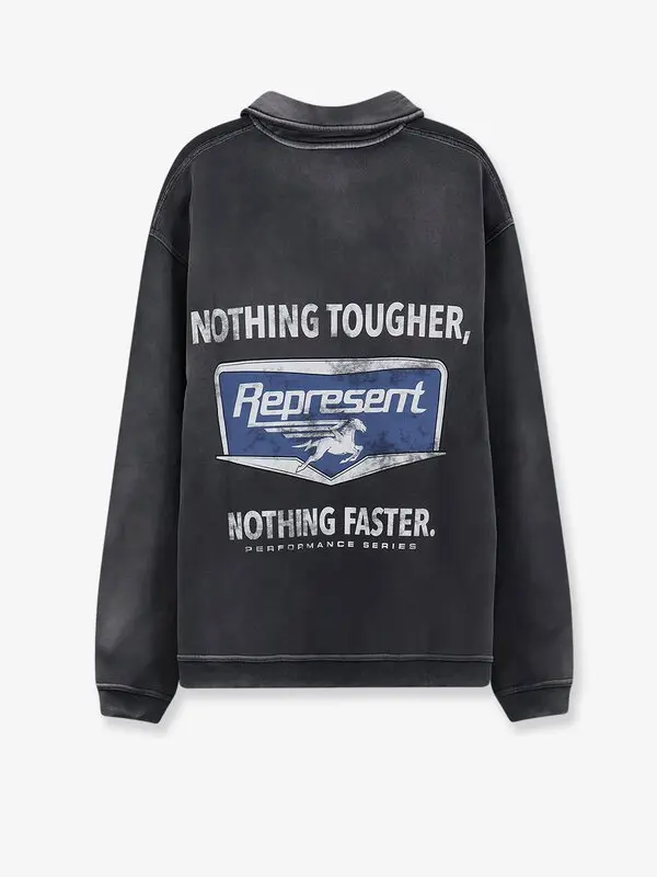 REPRESENT Cotton Sweatshirt With Front Logo Print