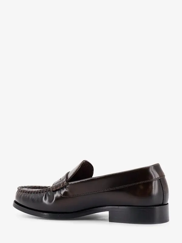 ALOHAS Leather Rivet Loafers - Brown
