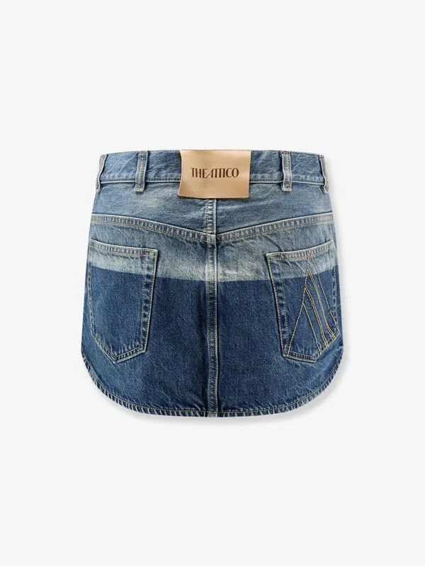 Attico Denim Mini Skirt