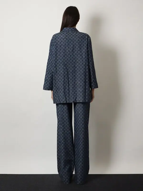 Gucci Cotton Shirt With All-over Gg Motif