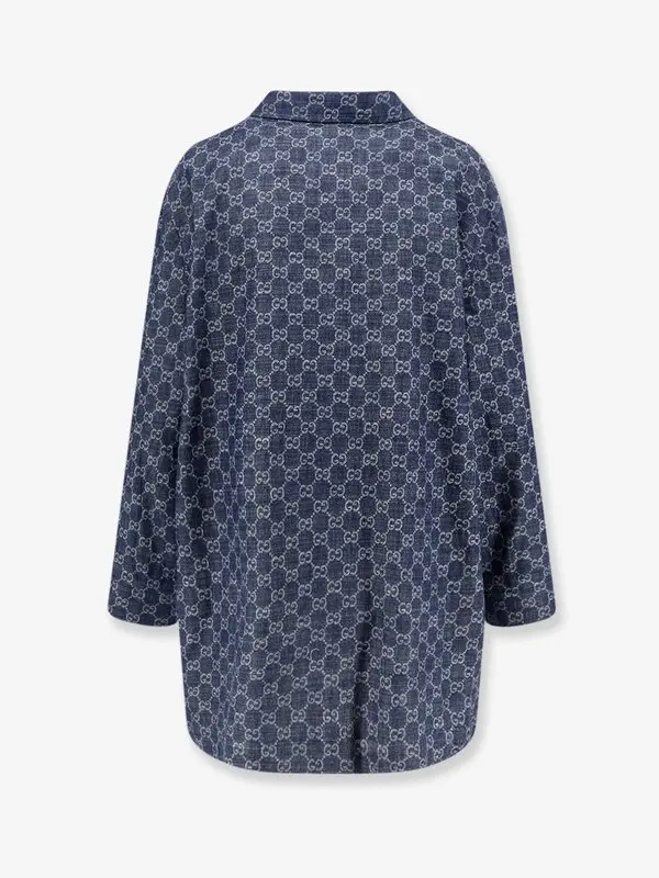 Gucci Cotton Shirt With All-over Gg Motif