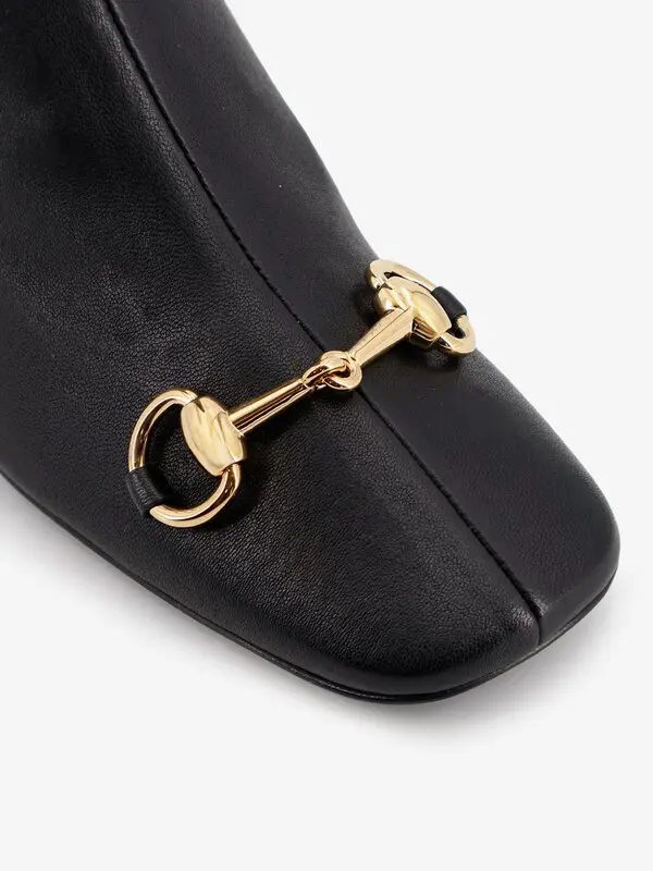 Gucci Signora Leather Boots With Horsebit Detail