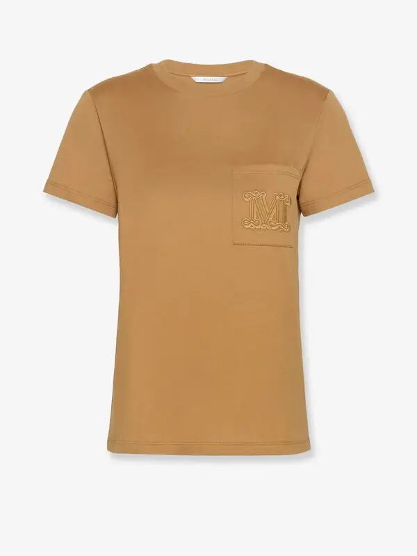Max Mara Papaia Cotton T-shirt With Monogramma