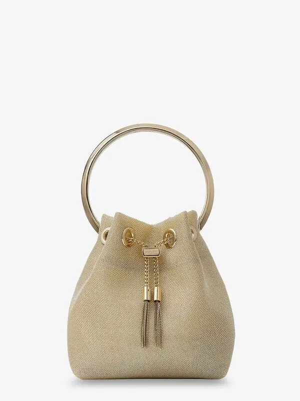 JIMMY CHOO Bon Bon Metallic Mesh Bucket Bag - Gold