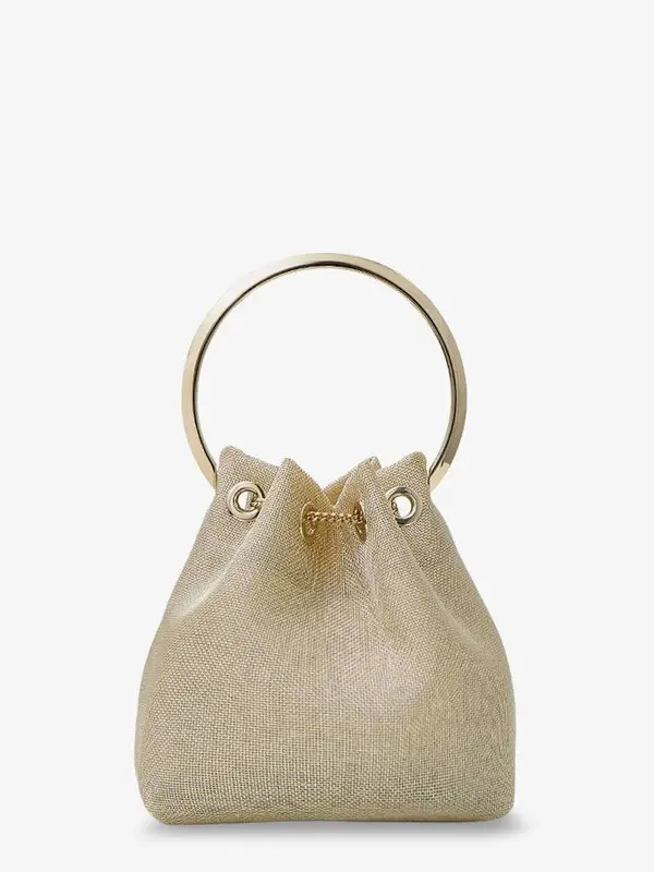 JIMMY CHOO Bon Bon Metallic Mesh Bucket Bag
