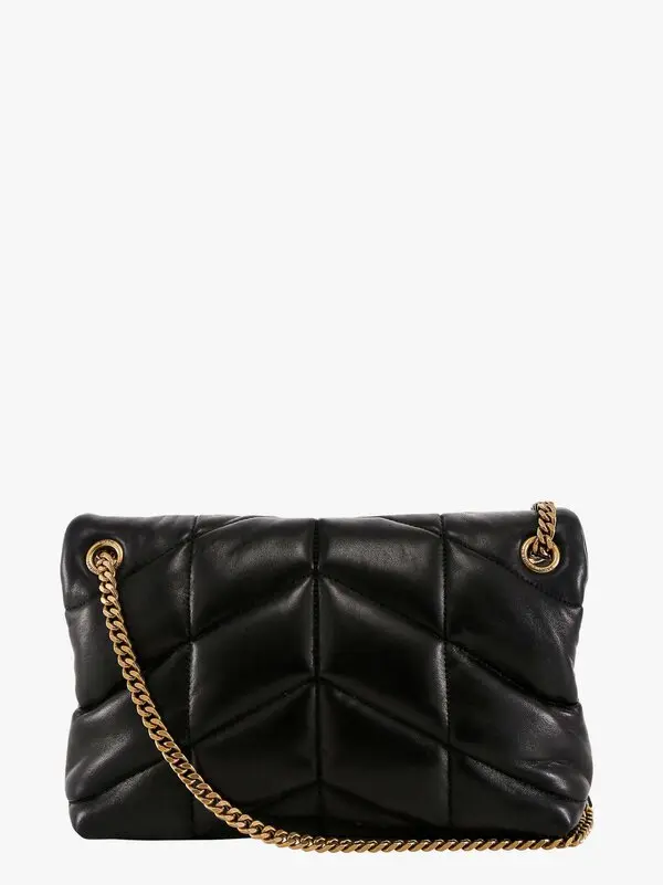 Saint Laurent Loulou Puffer Matelassé Leather Crossbody Bag - Black