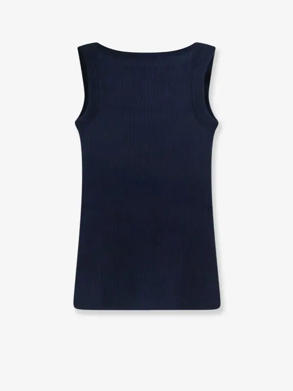 Miu Miu Ribbed Cotton Tank Top