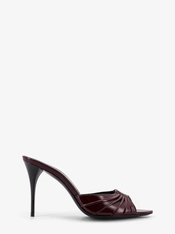 Saint Laurent Babylone 90 Bordeaux Leather Sandals