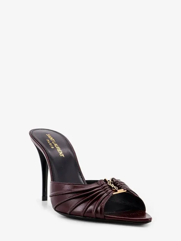 Saint Laurent Babylone 90 Bordeaux Leather Sandals