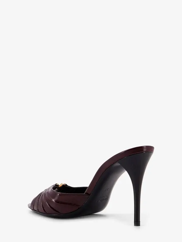 Saint Laurent Babylone 90 Bordeaux Leather Sandals