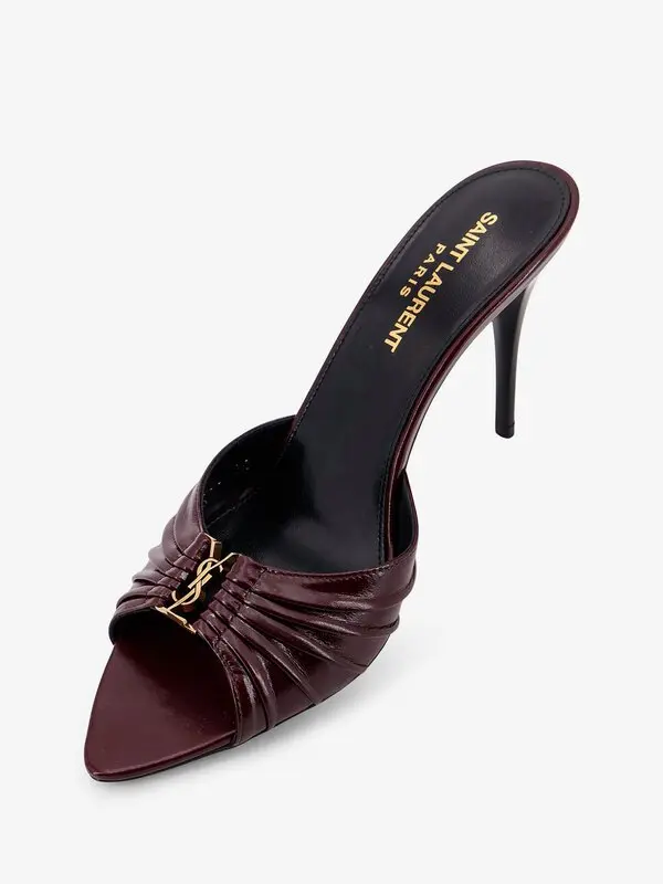 Saint Laurent Babylone 90 Bordeaux Leather Sandals