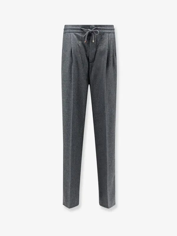 Brunello Cucinelli Virgin Wool Trousers With Adjustable Drawstring