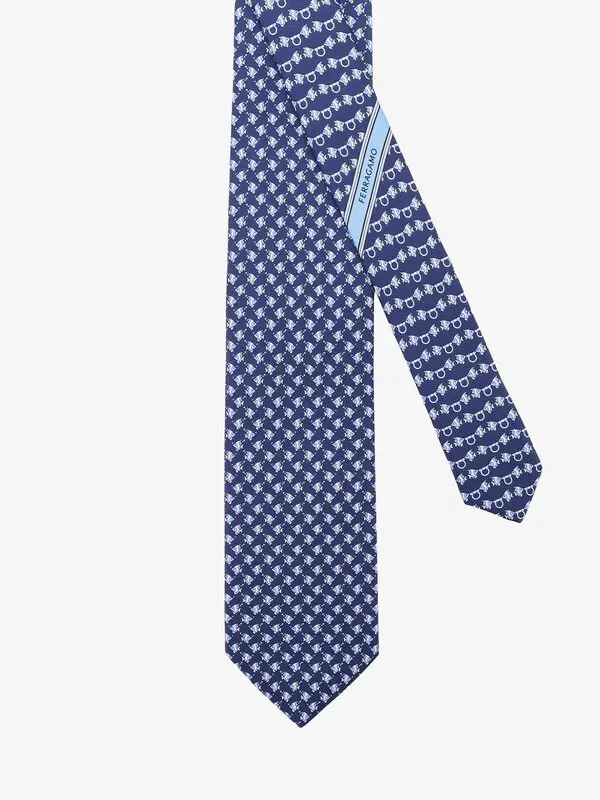 FERRAGAMO Cyrus Silk Tie With Shark Print