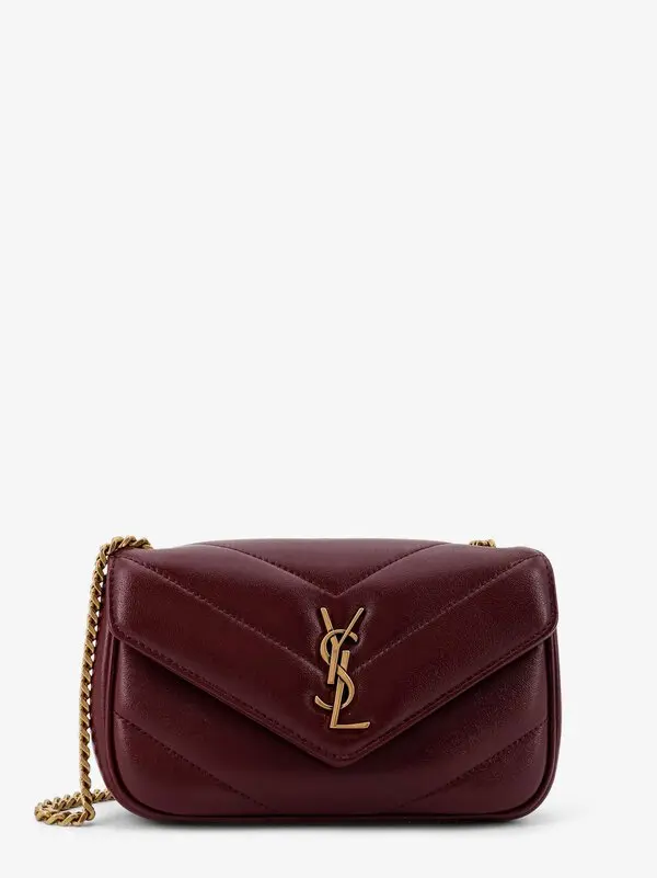 Saint Laurent Loulou Mini Crossbody Bag With Chevron Stitching - Red