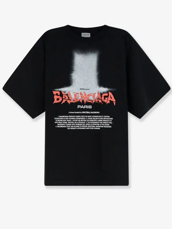 Balenciaga Cotton T-shirt With Front Logo Print