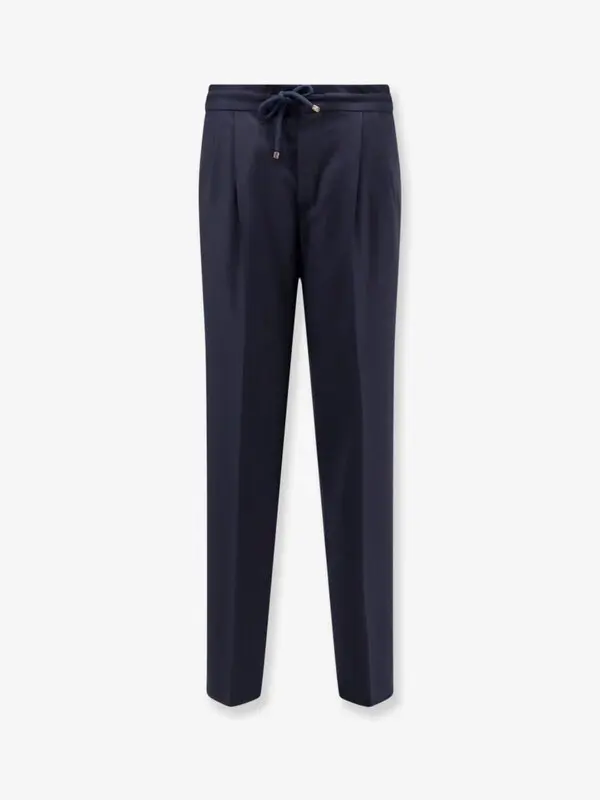 Brunello Cucinelli Virgin Wool Trousers With Adjustable Drawstring
