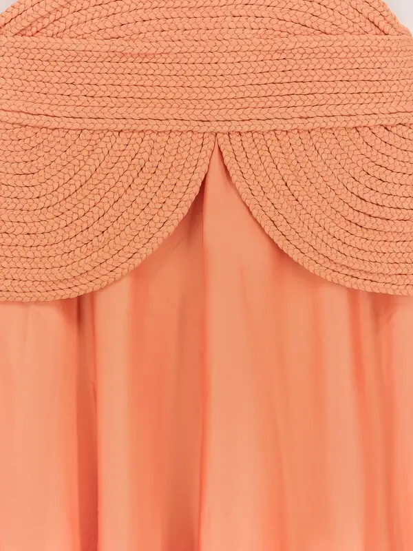 PatBO Sunset Satin Dress With Braided Corset