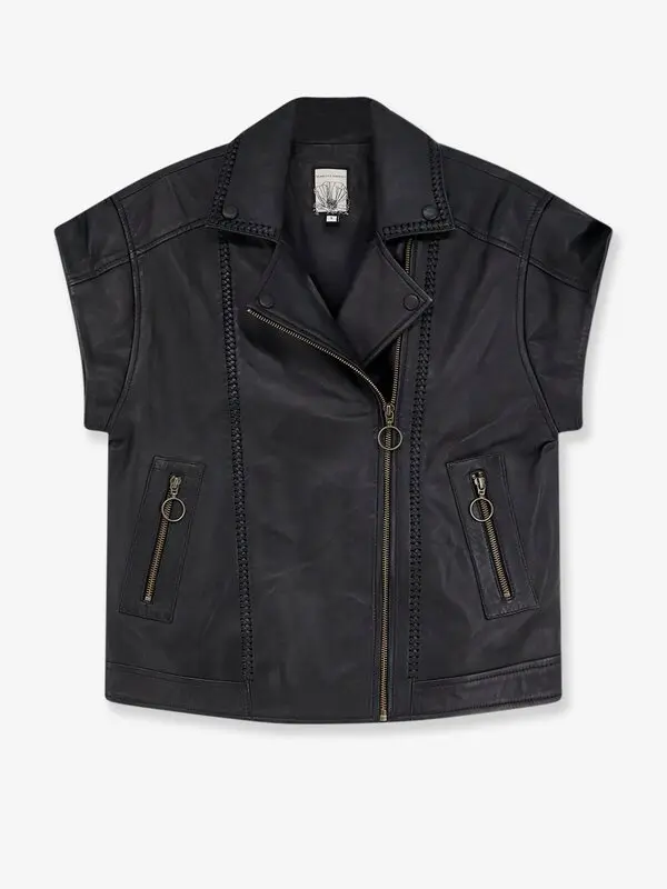 SCARLETT POPPIES Ruttiya Leather Sleeveless Jacket