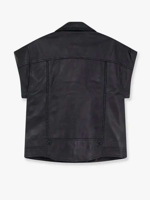 SCARLETT POPPIES Ruttiya Leather Sleeveless Jacket