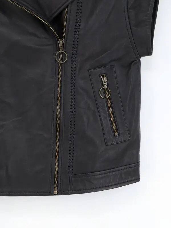 SCARLETT POPPIES Ruttiya Leather Sleeveless Jacket