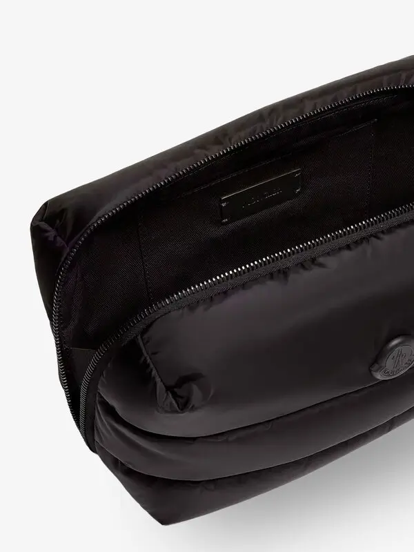 Moncler Nylon Caradoc Beauty Case With Metal Logo - Black