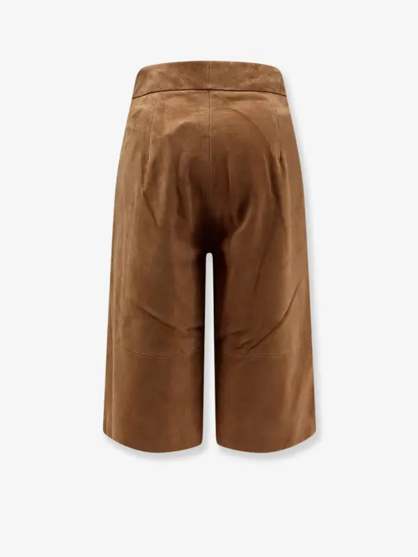 SCARLETT POPPIES Inez Suede Bermuda Shorts