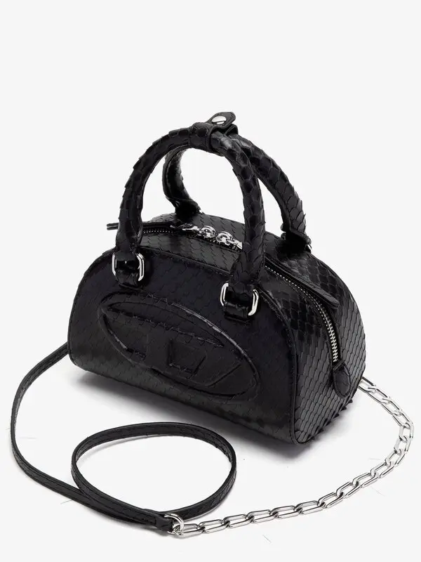 DIESEL® 1dr Dome Python Leather Crossbody Bag