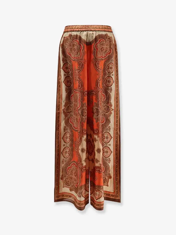 Zimmermann Mahon Silk Trousers With Paisley Print