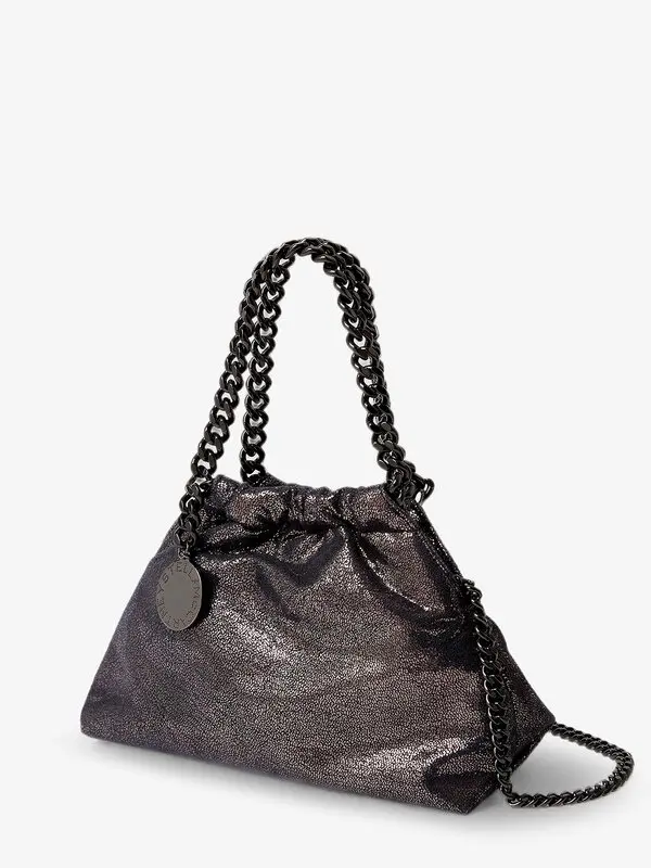 Stella McCartney Falabella Eco Shiny Dotted Chamois Fabric Shoulder Bag - Black