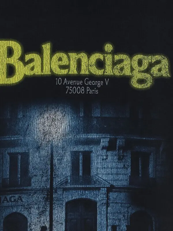 Balenciaga Oversized Cotton T-shirt With Front Logo Print - Black
