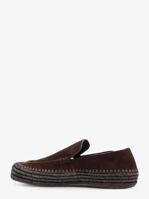 Loewe Rio Suede And Raffia Loafers