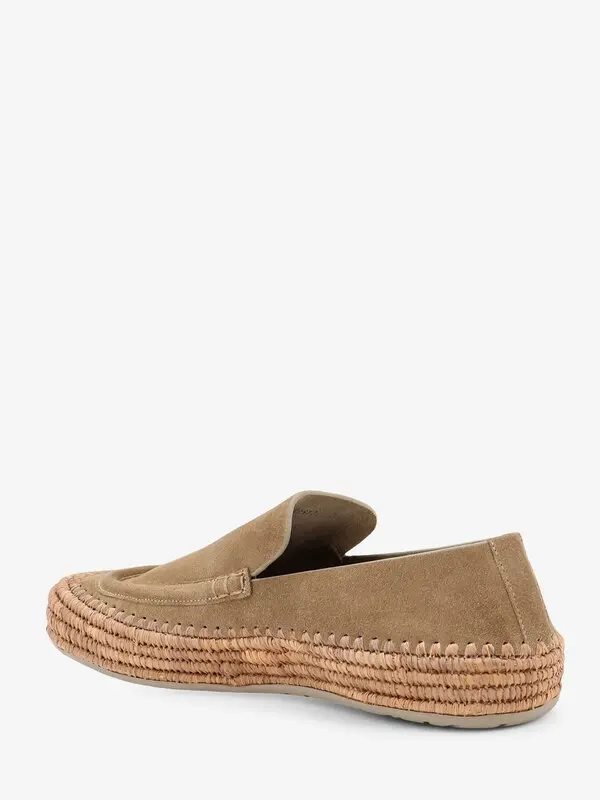 Loewe Rio Suede And Raffia Loafers