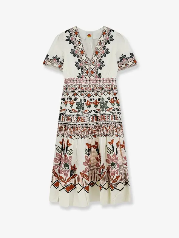 Farm Rio Ainika Organic Cotton Dress - Beige