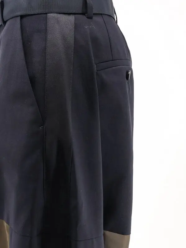 Sacai Wool Blend Trousers With Nylon Inserts