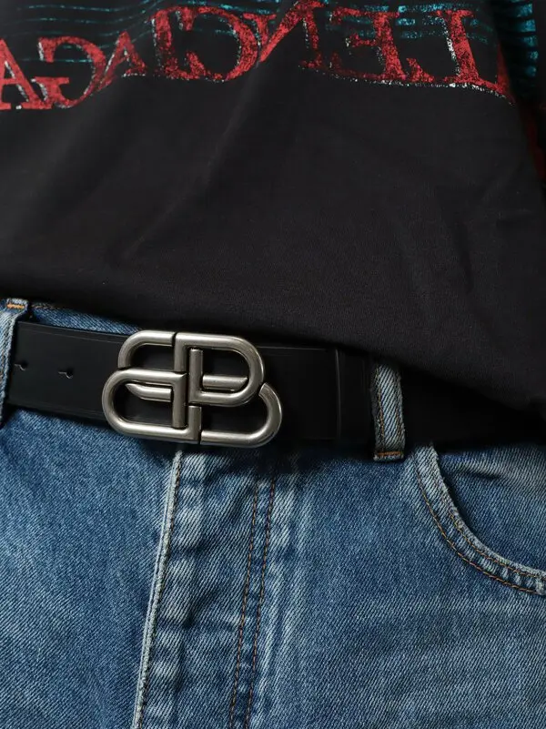 Balenciaga Bb Large Leather Belt