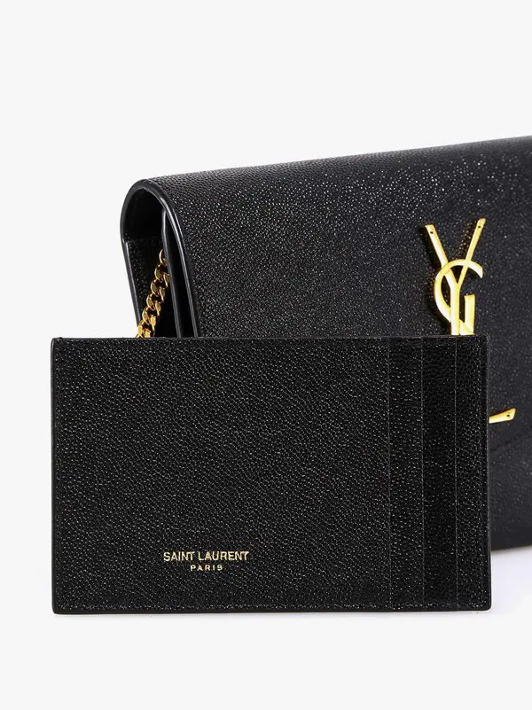 Saint Laurent Leather Crossbody Bag With Cassandre Logo