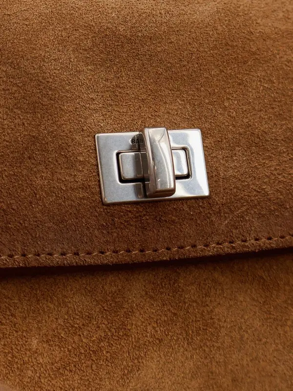 Balenciaga Rodeo M Suede Shoulder Bag