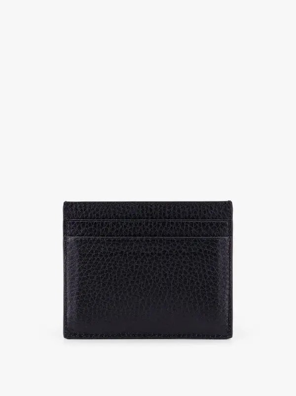 Valentino Garavani Leather Card Holder With Stud Detail - Black
