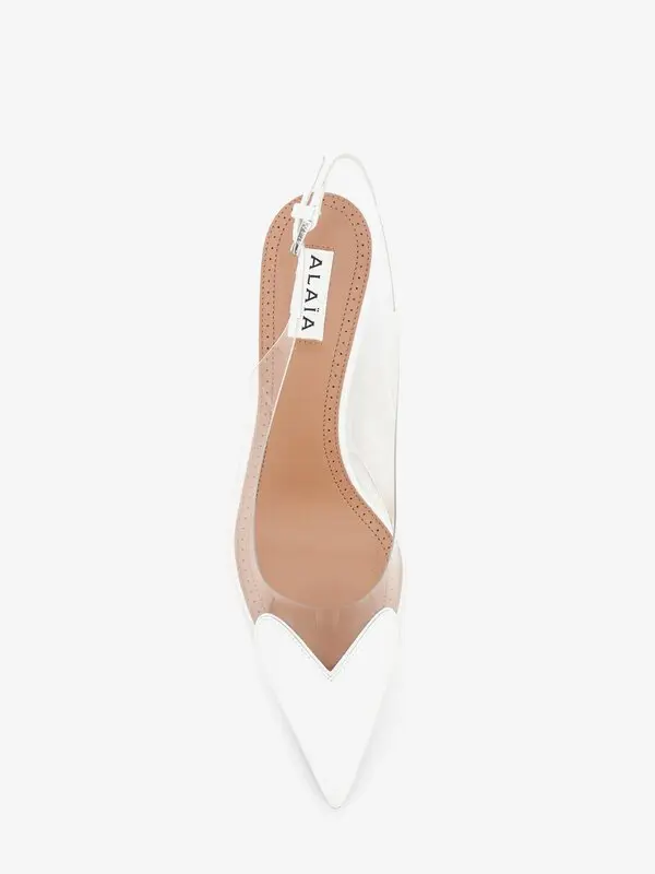 Alaïa Le Coeur Slingback Pvc And Leather Pumps - White