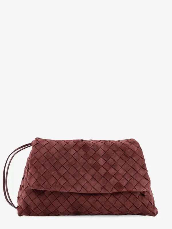 Bottega Veneta Suede Intrecciato Crossbody Bag - Purple