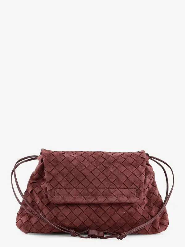 Bottega Veneta Suede Intrecciato Crossbody Bag - Purple