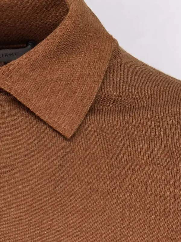 Corneliani Virgin Wool Polo Shirt - Brown
