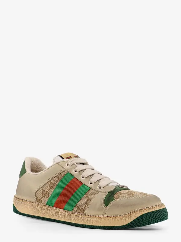 Gucci Screener Gg Supreme Low-top Vintage Leather Sneakers